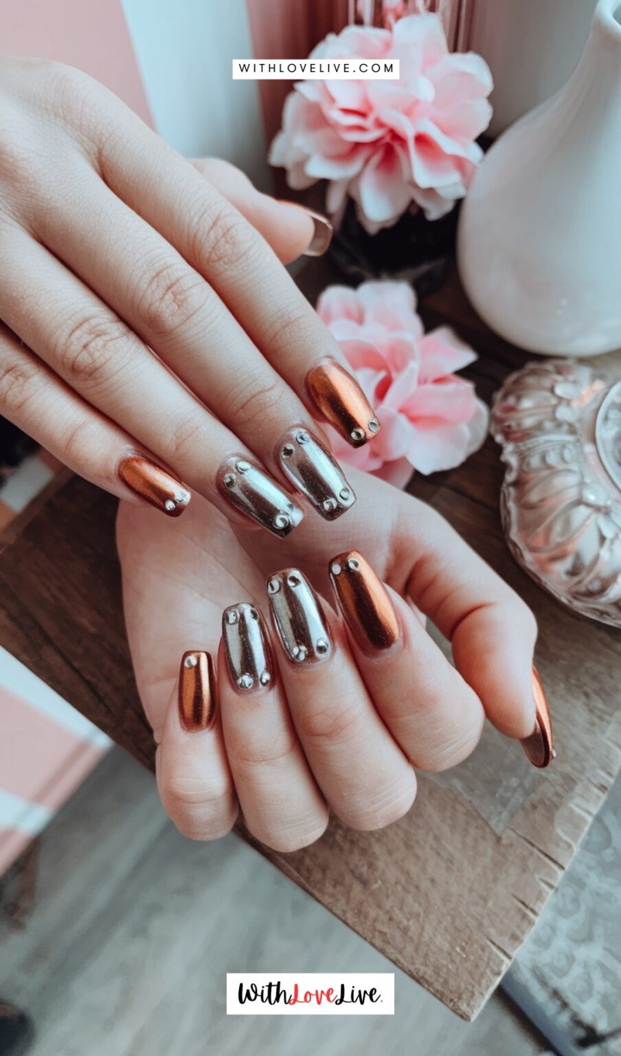 20 Copper Chrome Nails Ideas - WithLoveLive