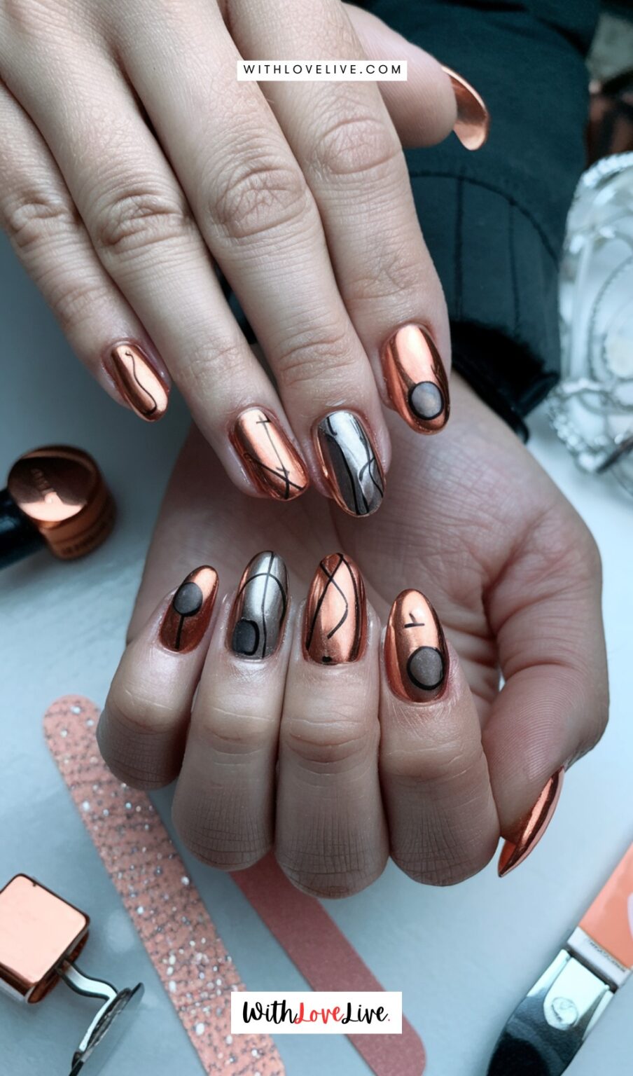 20 Copper Chrome Nails Ideas - WithLoveLive