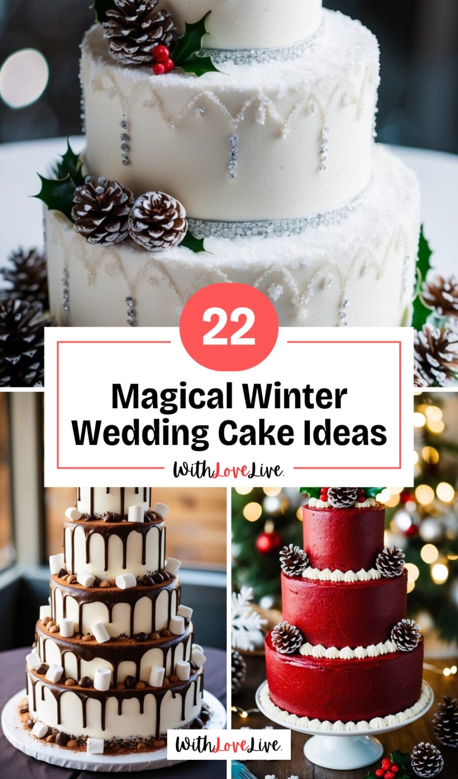 22 Magical Winter Wedding Cake Ideas - WithLoveLive