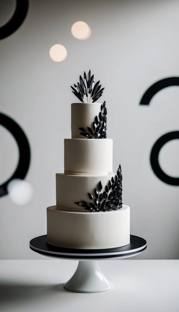 18 Black and White Wedding Cake Ideas - WithLoveLive