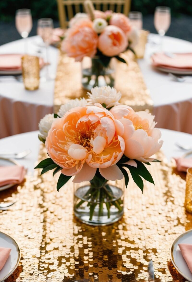 19 Peach and Gold Wedding Decor Ideas - WithLoveLive