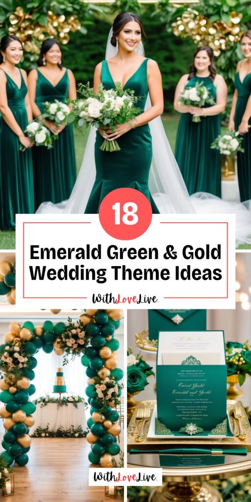 18 Emerald Green and Gold Wedding Theme Ideas - WithLoveLive