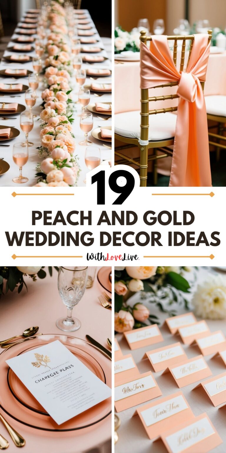 19 Peach and Gold Wedding Decor Ideas - WithLoveLive