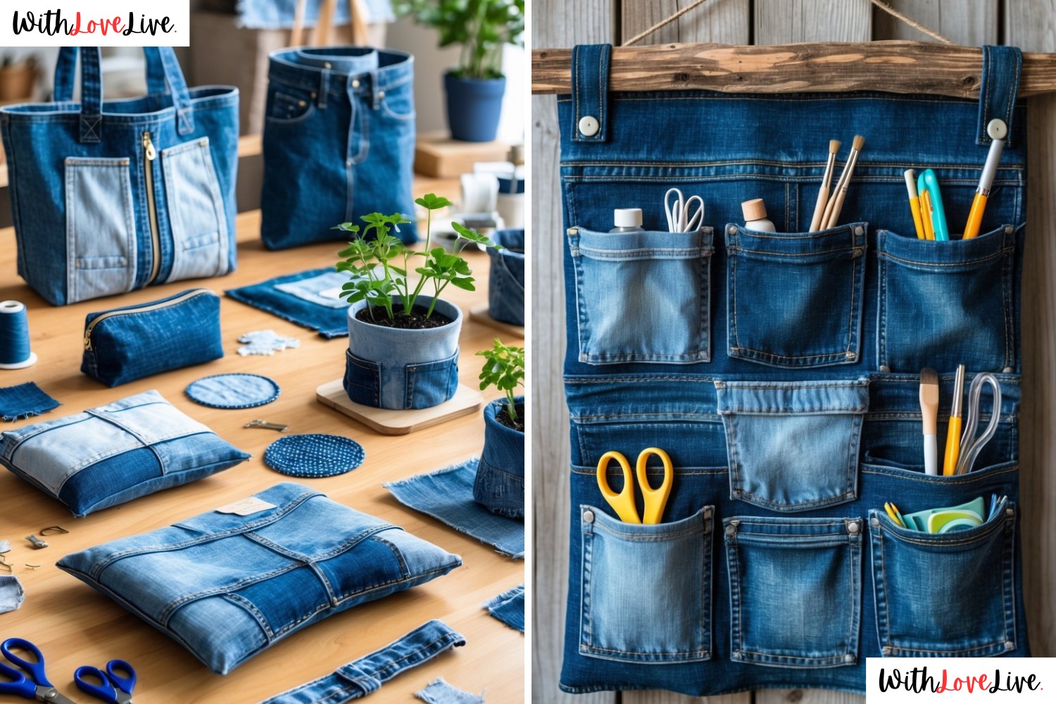 17 Clever Blue Jean Craft Ideas for Adults - WithLoveLive