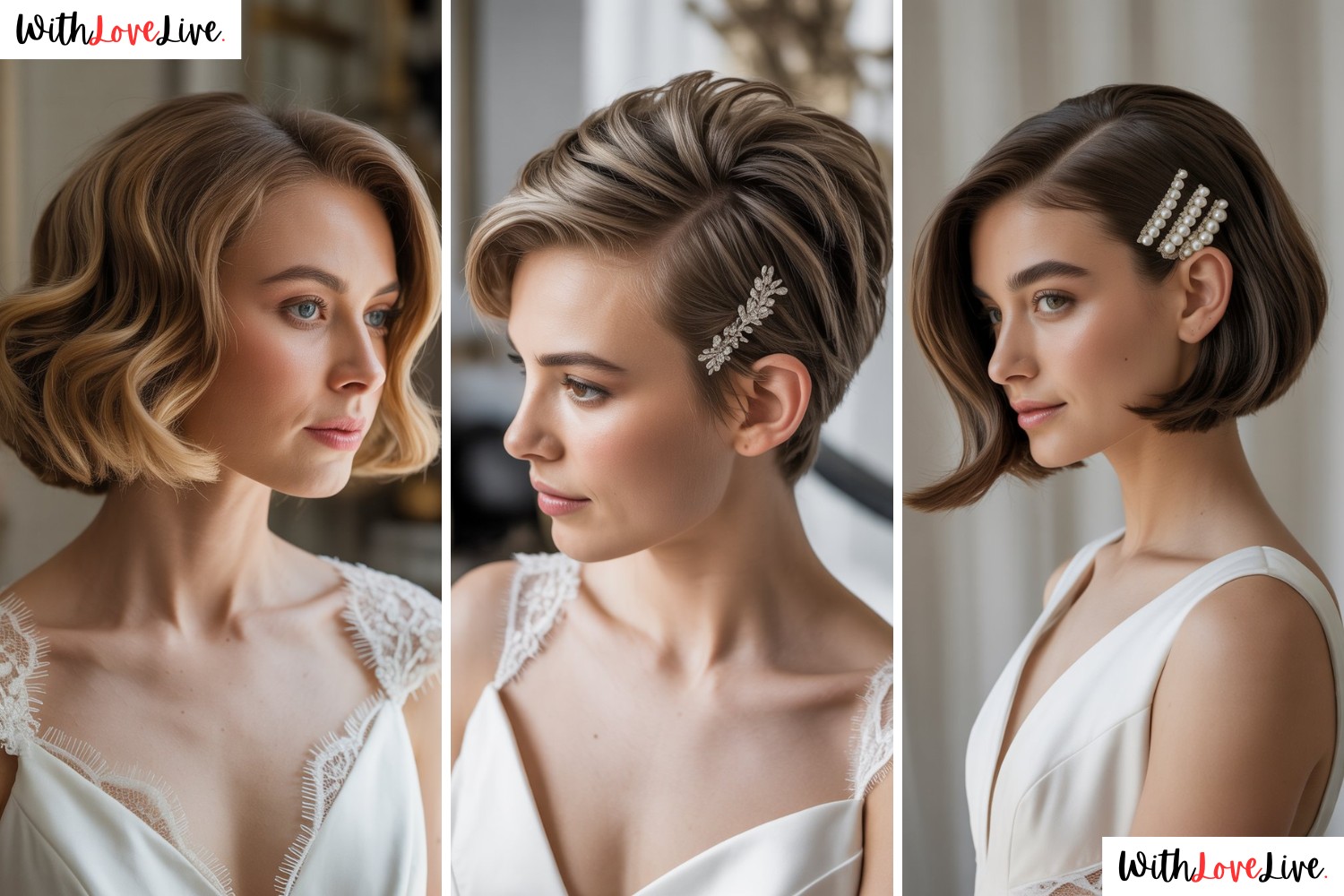 17 Short Hair Wedding Hairstyles for Brides - WithLoveLive
