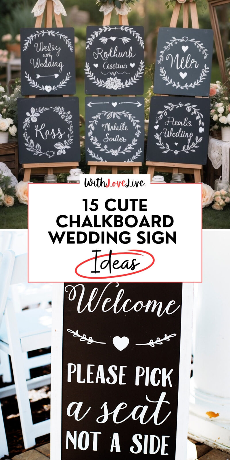 15 Cute Chalkboard Wedding Sign Ideas - WithLoveLive