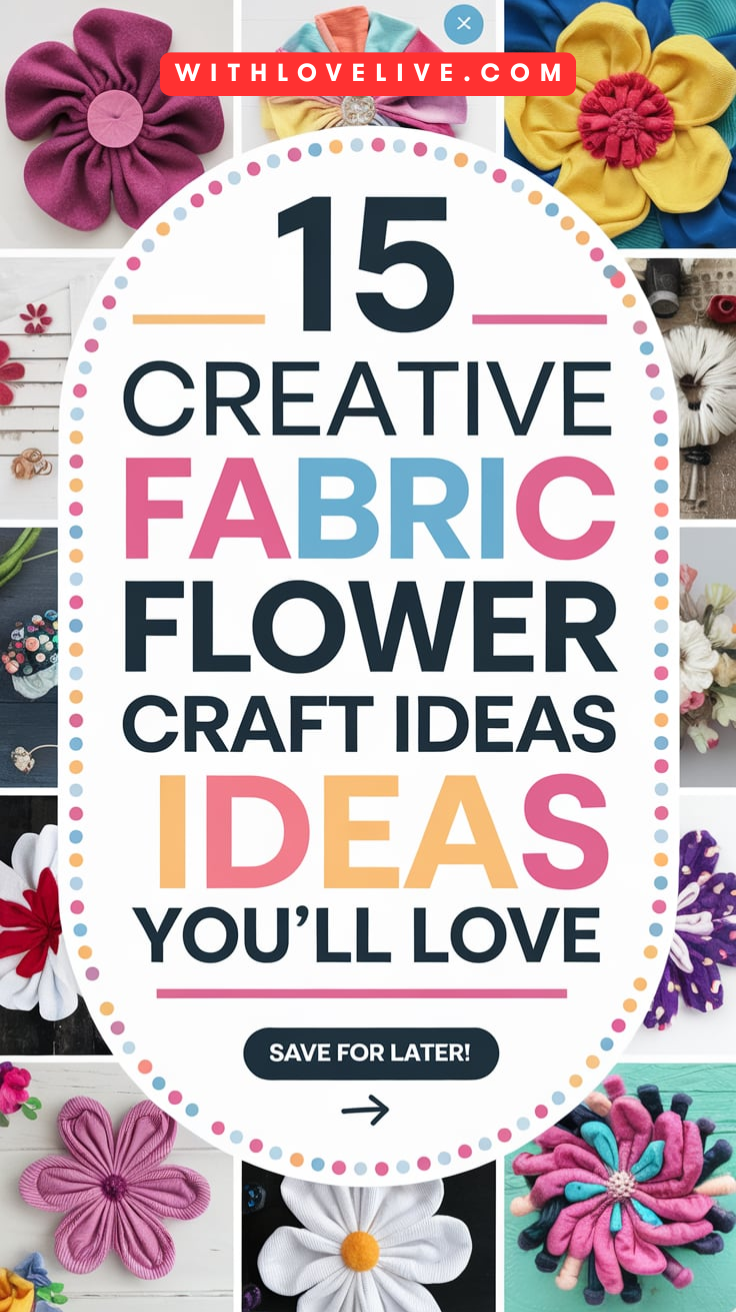 15 Creative Fabric Flower Craft Ideas You'll Love - WithLoveLive
