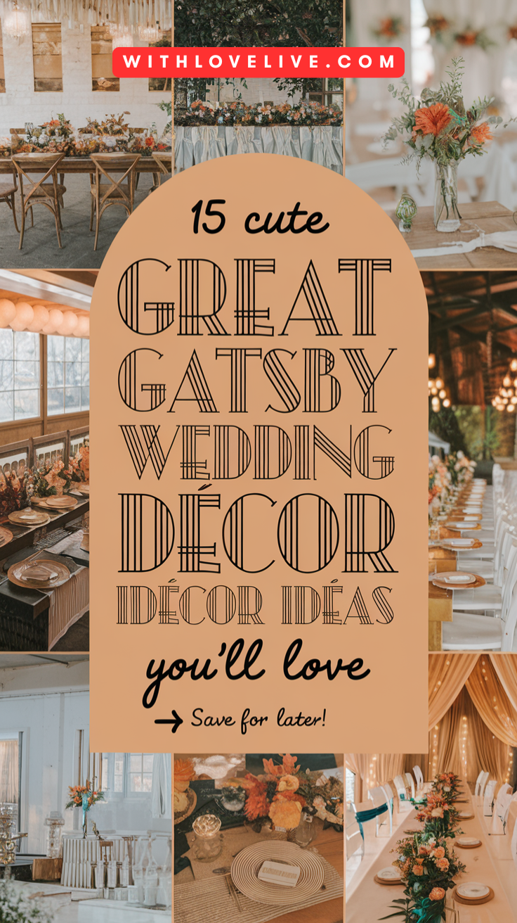 15 Cute Great Gatsby Wedding Décor Ideas You'll Love - WithLoveLive