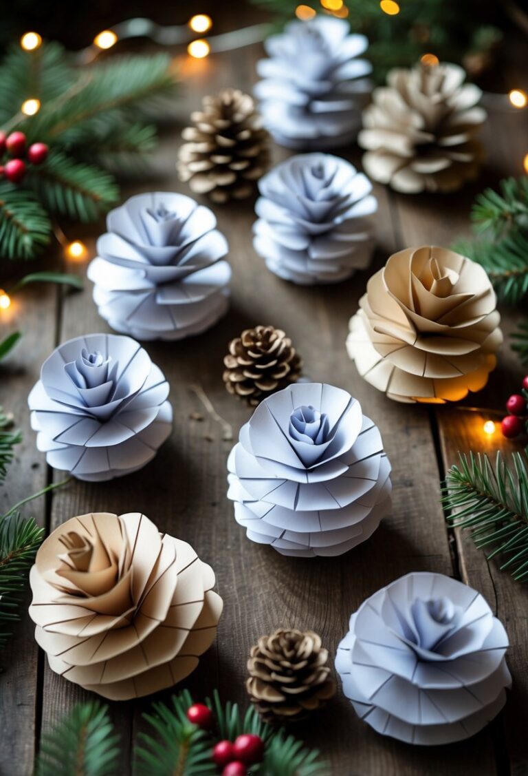 Paper Pinecones Christmas Craft - WithLoveLive