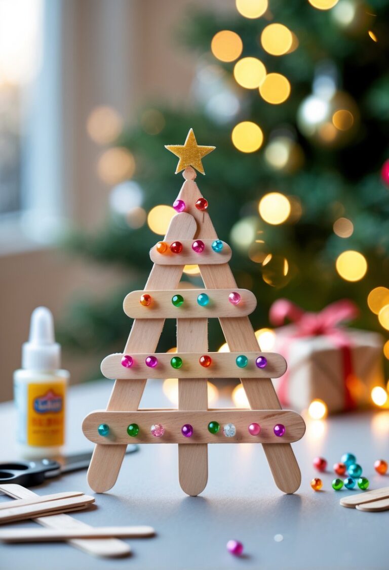Popsicle Stick Mini Christmas Tree - WithLoveLive