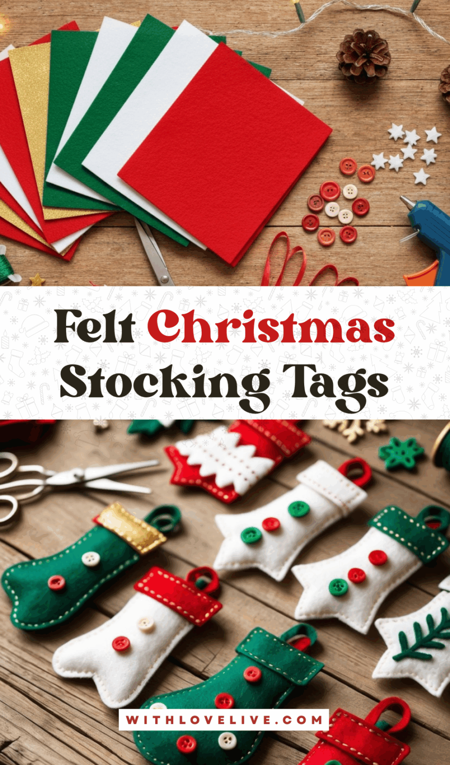 Felt Christmas Stocking Tags - WithLoveLive