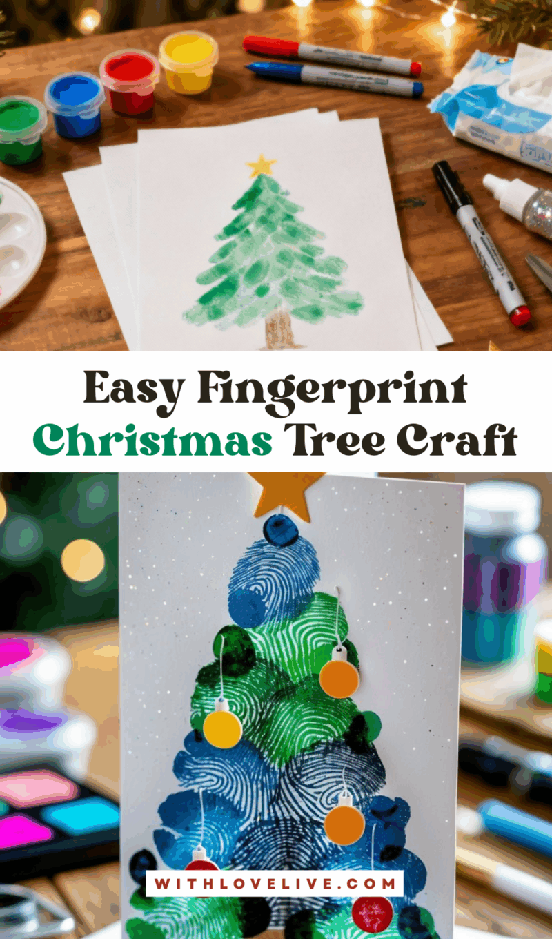 Fingerprint Christmas Tree Card - WithLoveLive