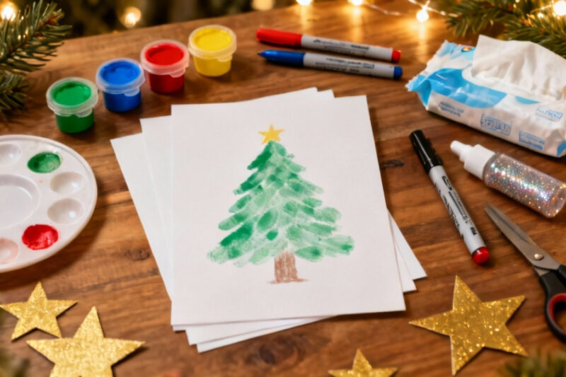 Fingerprint Christmas Tree Card - WithLoveLive