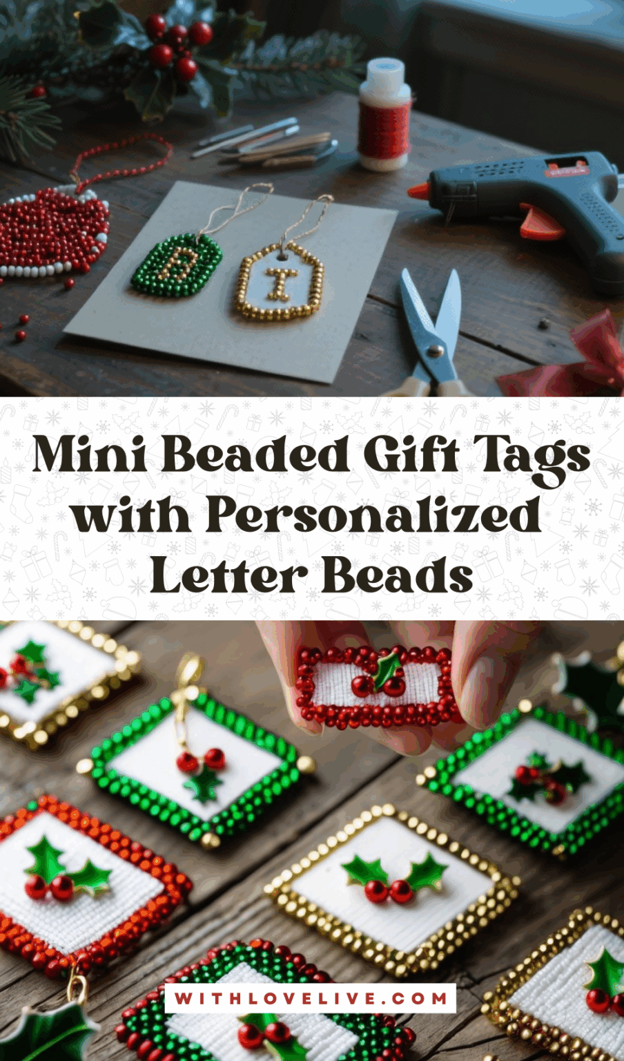 Mini Beaded Gift Tags with Personalized Letter Beads - WithLoveLive