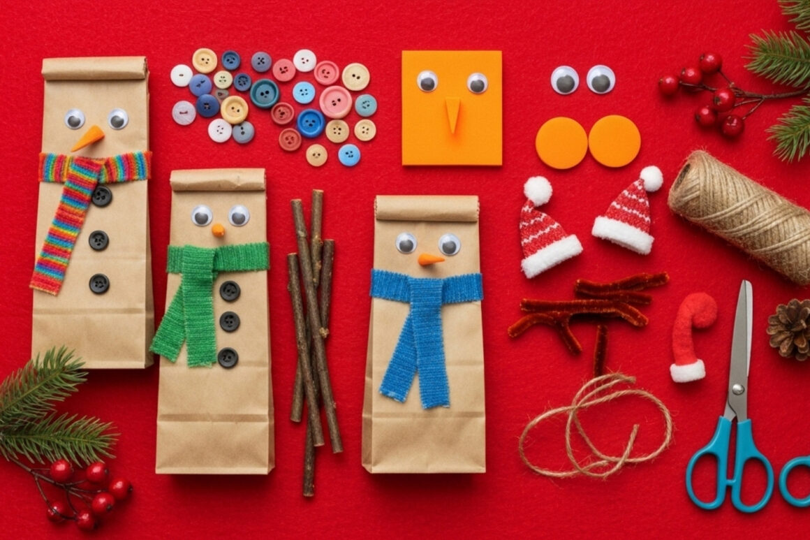 Paper Bag Snowman Figurines - WithLoveLive