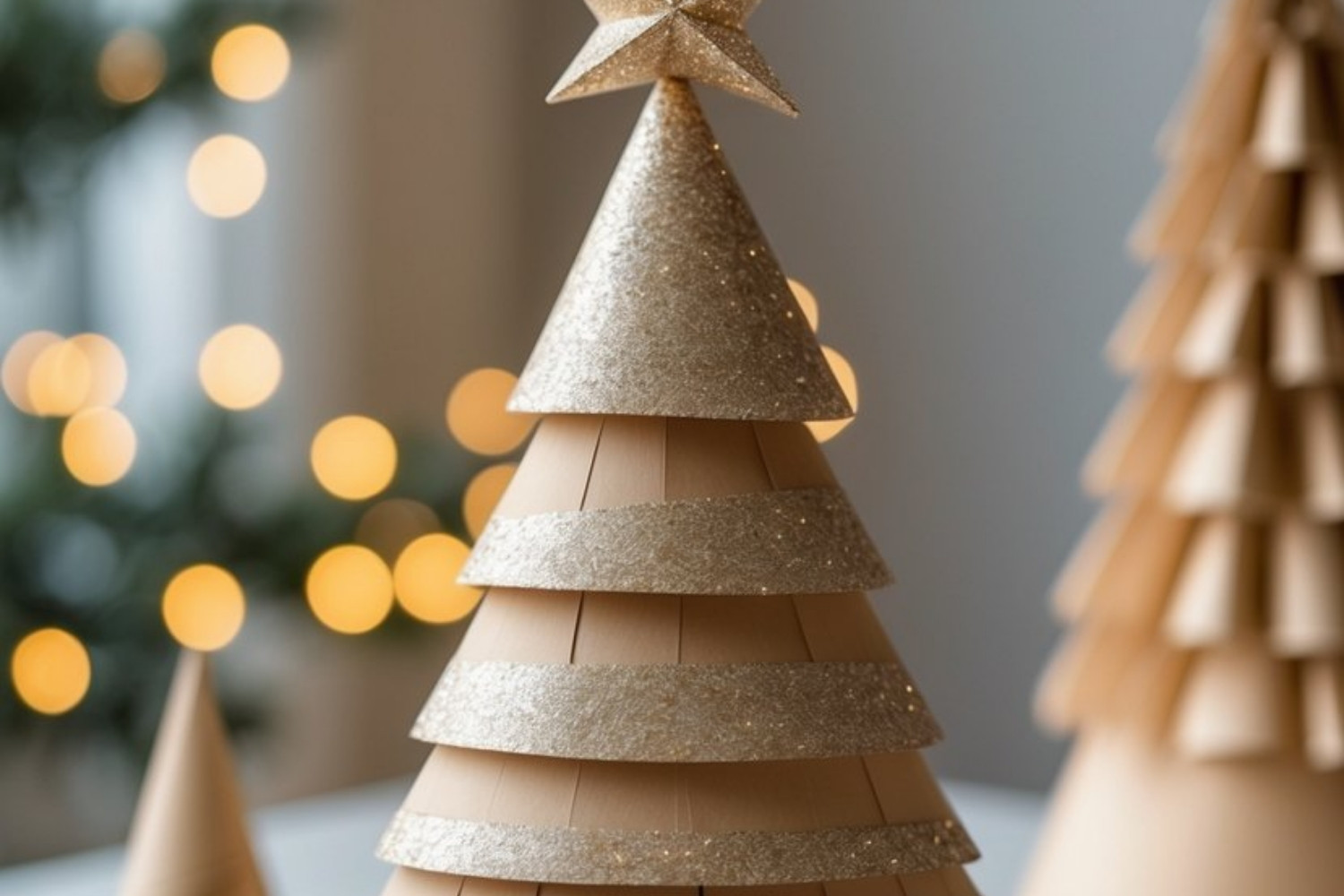 Paper Cone Christmas Tree with Glitter Accents - WithLoveLive