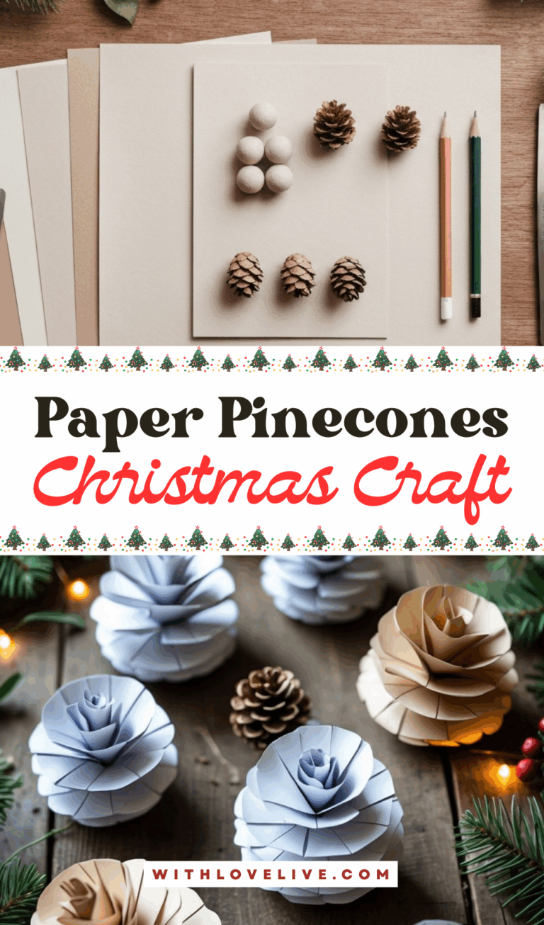 Paper Pinecones Christmas Craft - WithLoveLive