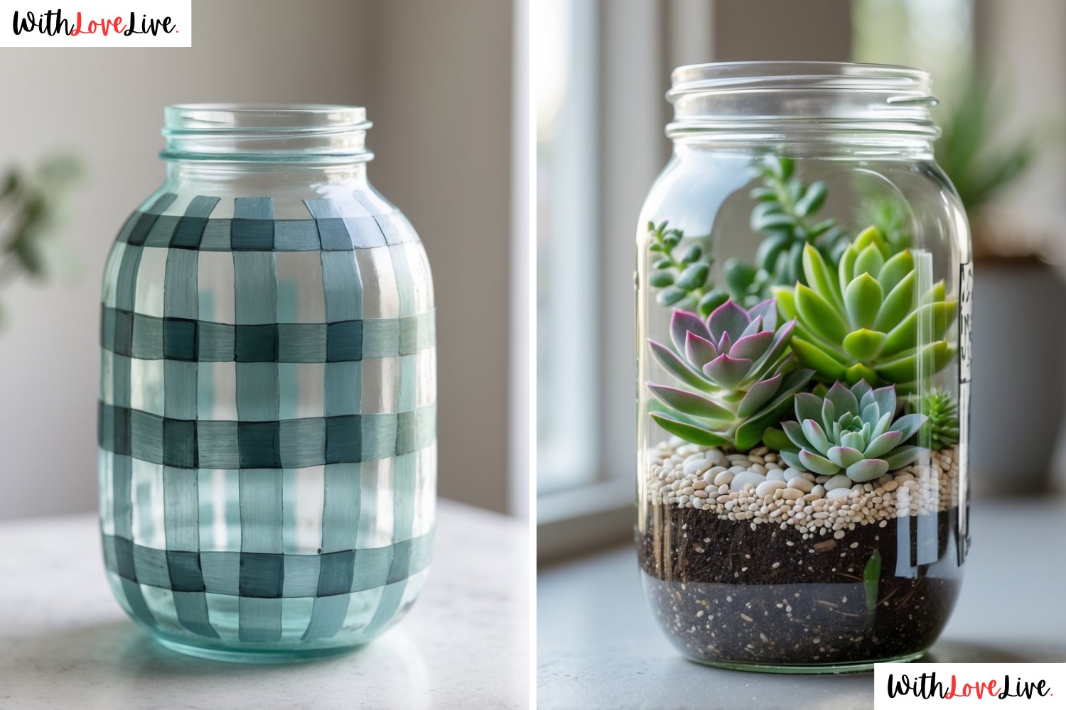 17 Upcycled Glass Jar Craft Ideas For The Home - WithLoveLive