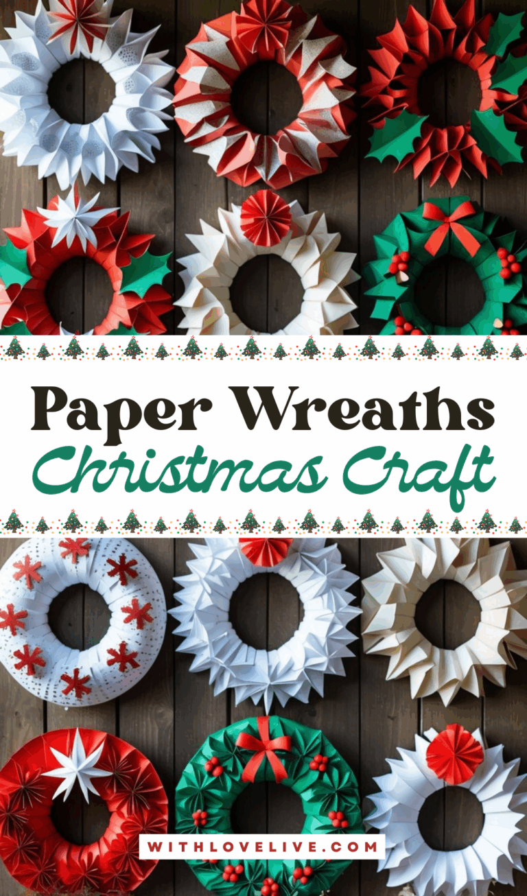 Paper Wreaths Christmas Craft - WithLoveLive