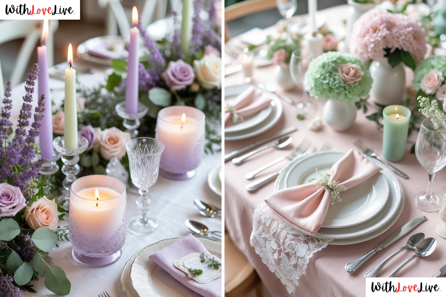 15 Exquisite Pastel Wedding Table Setting Ideas - WithLoveLive