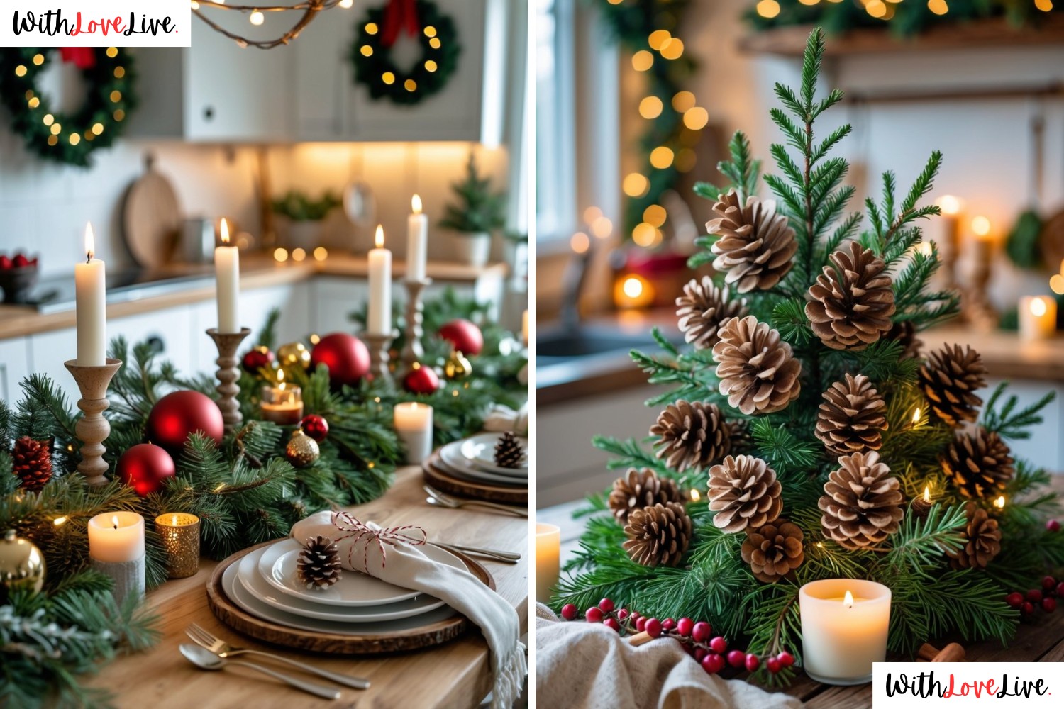 16 Beautiful Christmas Kitchen Table Decor Ideas - WithLoveLive