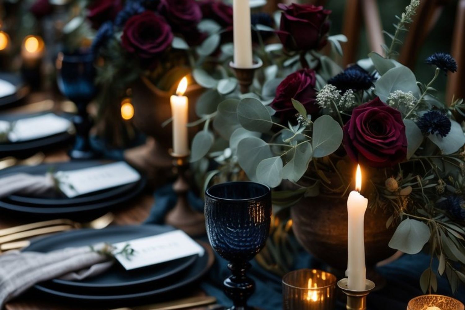 17 Moody Wedding Table Setting Ideas for Receptions - WithLoveLive