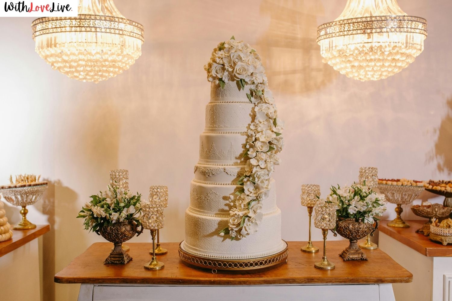 13 Classy Wedding Cake Table Decor Ideas - WithLoveLive